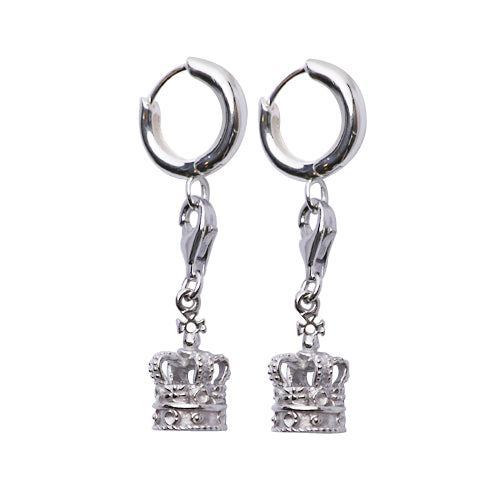 Sterling Silver Royal King's Crown Earrings | SilverAndGold ...