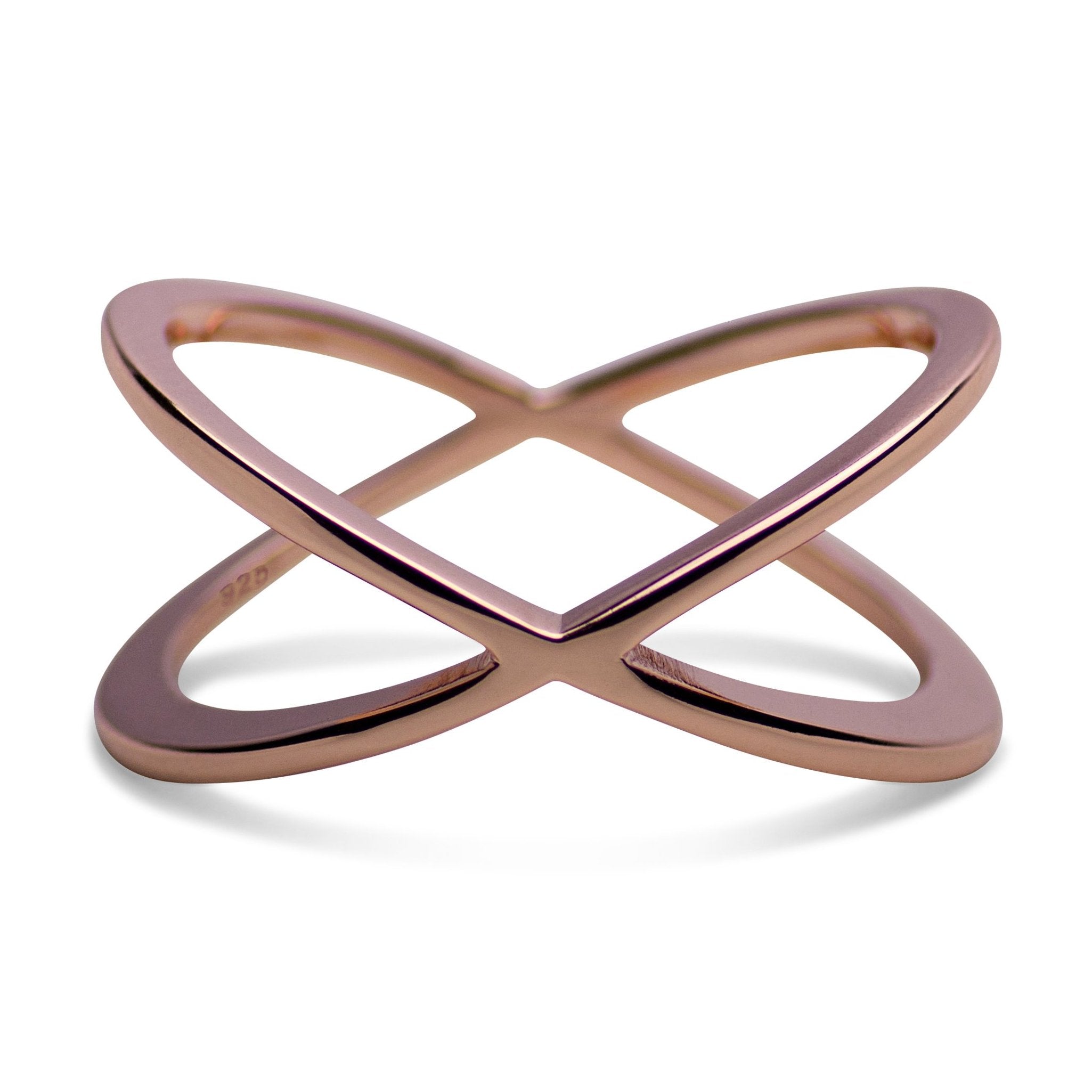 Rose Gold Crossover Ring – SilverAndGold.com