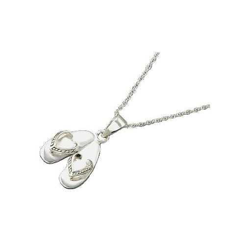 Silver Beach Sandal Necklace – SilverAndGold.com